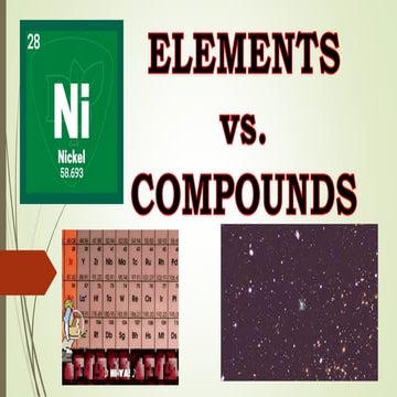 ELEMENTS VS COMPOUNDS.pptx | Chemistry | Science