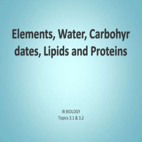 Elements water macromolecules | PPTX