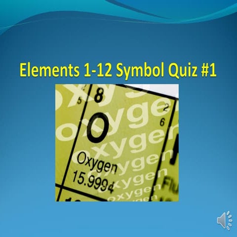 Element Symbols 1 Thru 12 | Ppt