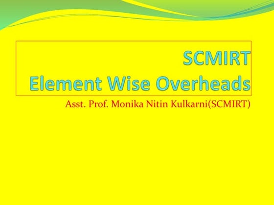 Function wise overheads classification | PPT