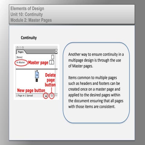 Elem of design unit 10 module 2 master pages | PPTX | Desktop ...