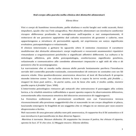Elena Riva - Dal Corpo alla Parola nella Clinica dei Disturbi ...