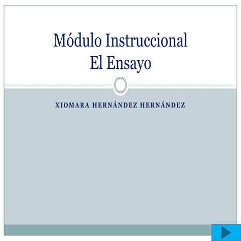 Modulo Instruccional el Ensayo | PPTX