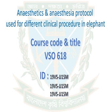 Elephant anesthesia | PPTX