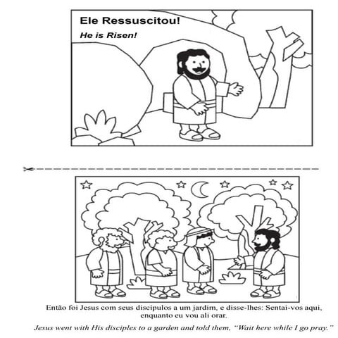 Ele Ressuscitou Cruz Para Colorir