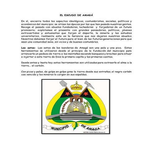 El escudo de amagá Carlos Mario Álvarez Zapata | DOCX