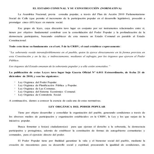 El estado comunal y su construcción | DOCX