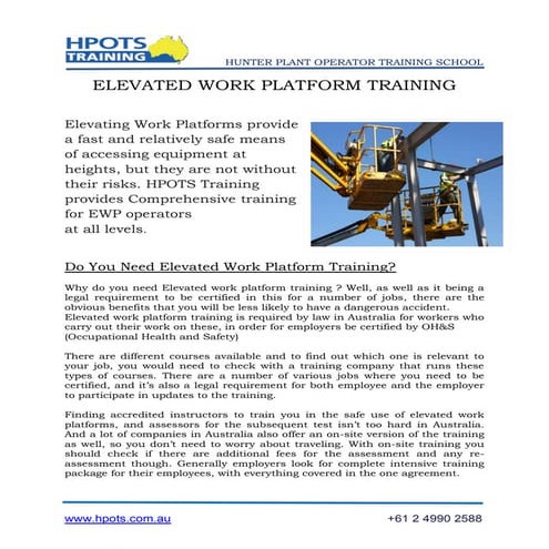Elevated work platform_training | PDF | Careers