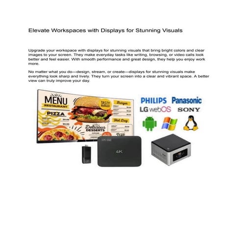 Elevate Workspaces with Displays for Stunning Visuals | PDF
