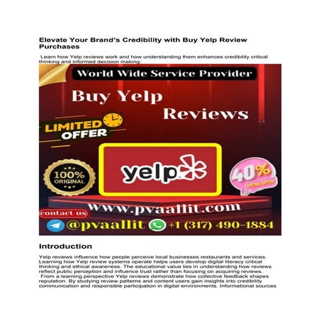 Strengthen Your Business Standing with Buy Yelp Review Acquisition.docx