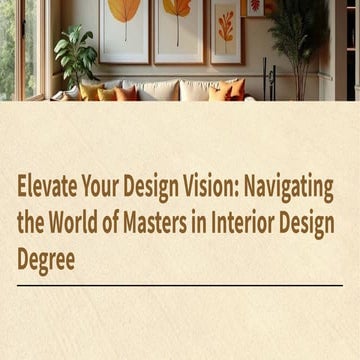 Elevate Your Design Vision: Masters in Interior Design | UID | PDF
