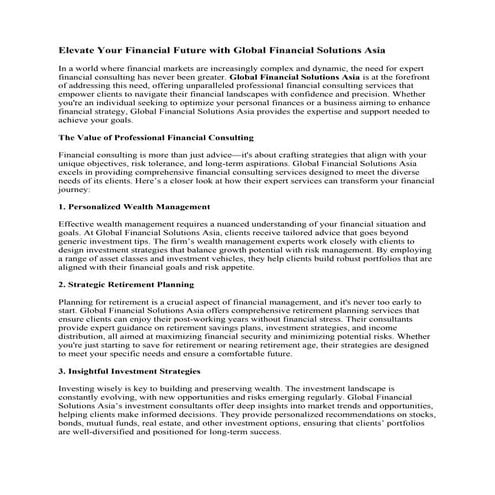 Elevate Your Financial Future with Global Financial Solutions Asia.docx