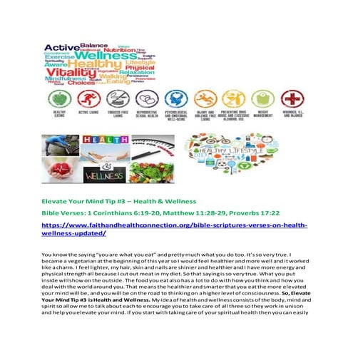 Elevate Your Mind Tip #3 Health and Wellness | DOCX