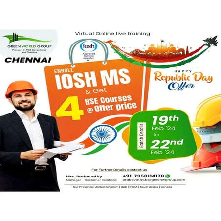 Elevate your safety game with renowned HSE Institute -IOSH Course In Chennai.pdf