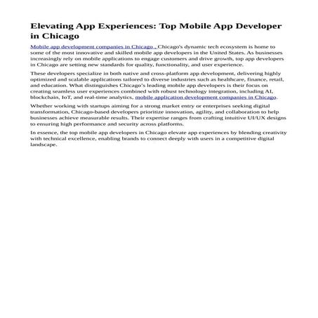 Elevating App Experiences - Top Mobile App Developer in Chicago.pdf
