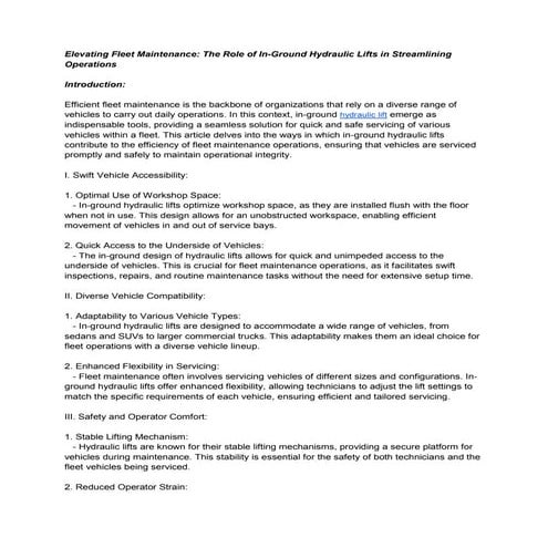 How Hydraulic Lift Enhances Safety in Maintenance Operations.docx