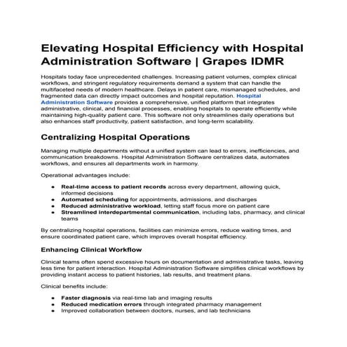 Elevating Hospital Efficiency with Hospital Administration Software ...