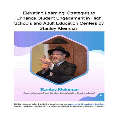 Elevating Learning_ Strategies to Enhance Student Engagement in High Schools and Adult Education ...