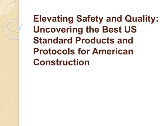 US Standard Products — The Intersection of Quality and Construction ...