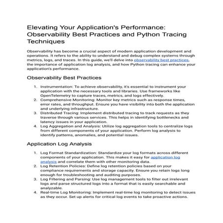Elevating Your Applications Performance Observability Best Practices And Python Tracing 6914
