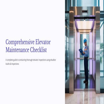 Elevator Maintenance Checklist with eAuditor Audits & Inspections | PDF