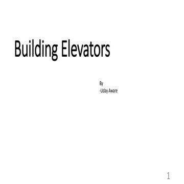 Building Elevators | PPT