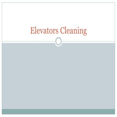 Elevators cleaning | PDF