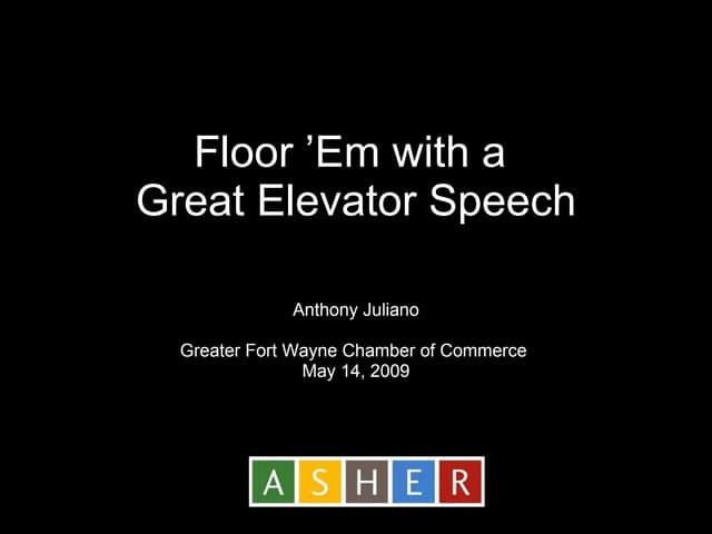 Ten Rules for Creating a Compelling Elevator Speech | PPTX | Workshops ...