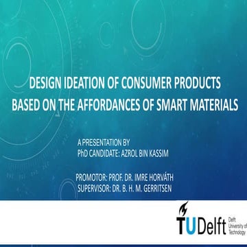 research on the application of smart materials in consumer durable | PPT