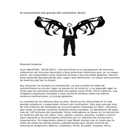 Ensayo. proceso extractivista en américa latina | DOCX