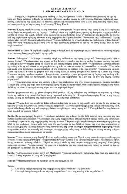 Kabanata 7 El Filibusterismo Noli Me Tangere Comics Ebook By Jose