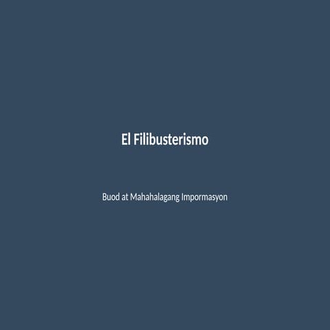 El Filibusterismo: Balik--aral at pag-aalay sa GOMBURZA | PPTX