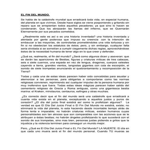 Fin del Mundo | PDF