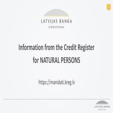 Information from the Credit Register for natural persons | PPT
