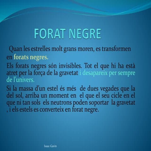El forat negre | PPTX