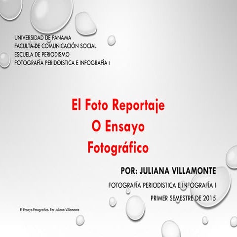 El Foto Reportaje o Ensayo Fotográfico | PDF