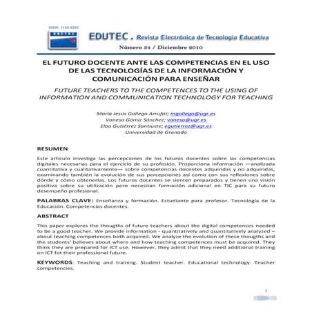 El futuro docente ante las competencias en el uso de las tic para ...