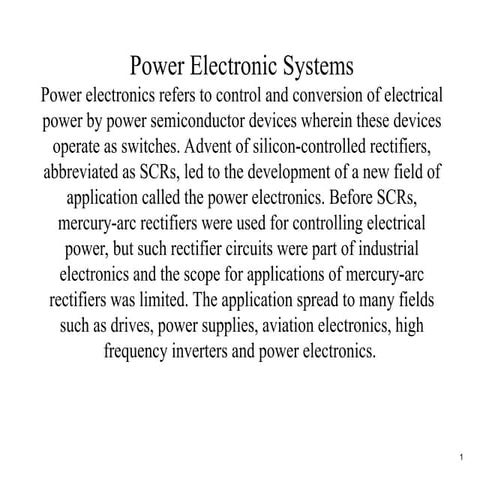 Power Electronic Systems and application | PPT