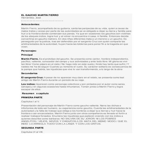 El gaucho martin fierro | DOCX