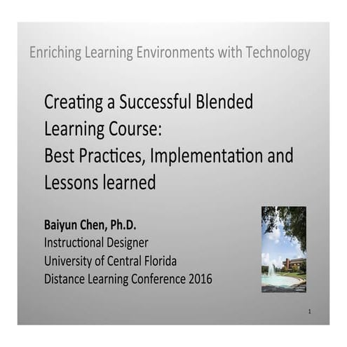 Creating a Successful Blended Learning Course: Best Practices ...