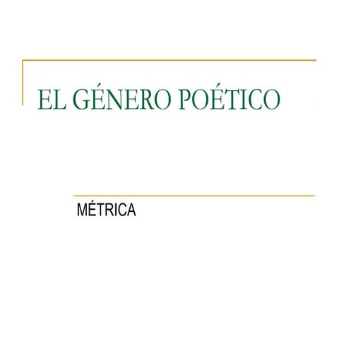 El género poético | PPT