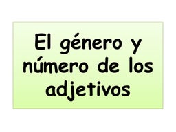 Preview of Los Adjetivos: género y número | PDF