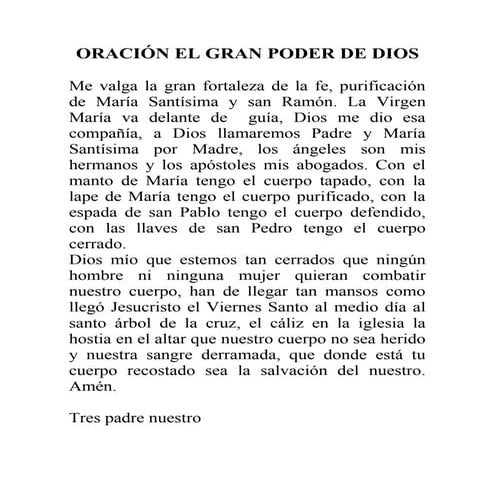 El gran poder de Dios Oracion | DOC