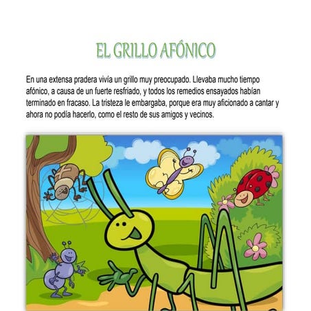 EL GRILLO AFÓNICO donde el grillo interactua... | DOCX