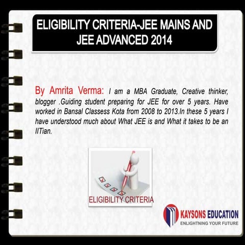JEE mains and Advance- Eligibility criteria | PPTX