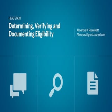 Head Start: Determining, Verifying and Documenting Eligibility | PPTX