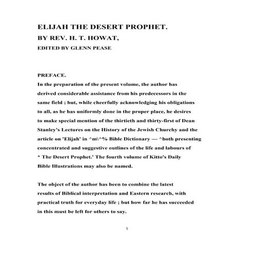 Elijah the desert prophet. | PDF