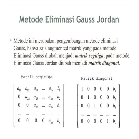 Eliminasi-gauss-jordan Sistem Persamaan Linear Metode eliminasi ...