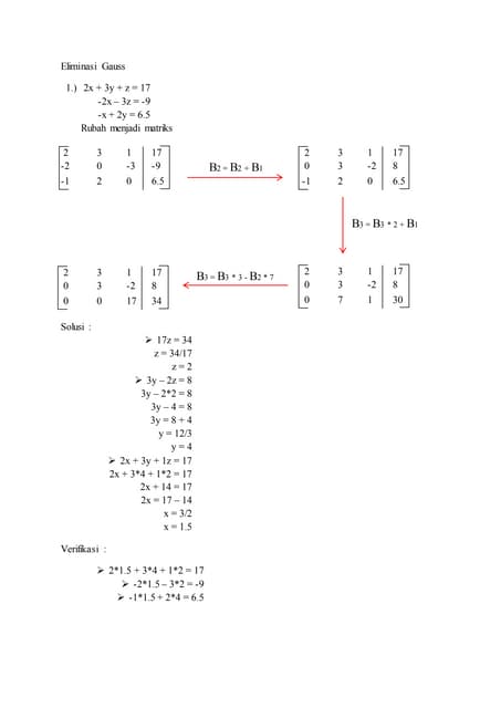 Eliminasi Gauss | PDF