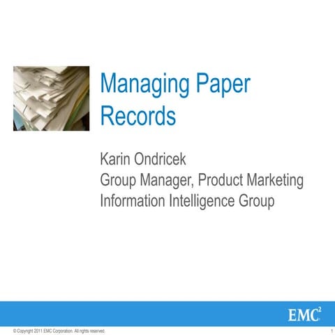 Eliminating Paper Records | PPT